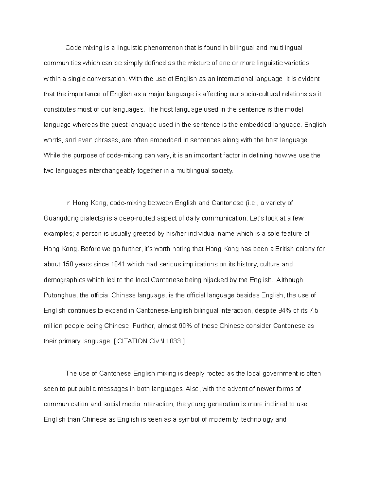 Code Mixing 1 - Code mixing is a linguistic phenomenon that is found in ...