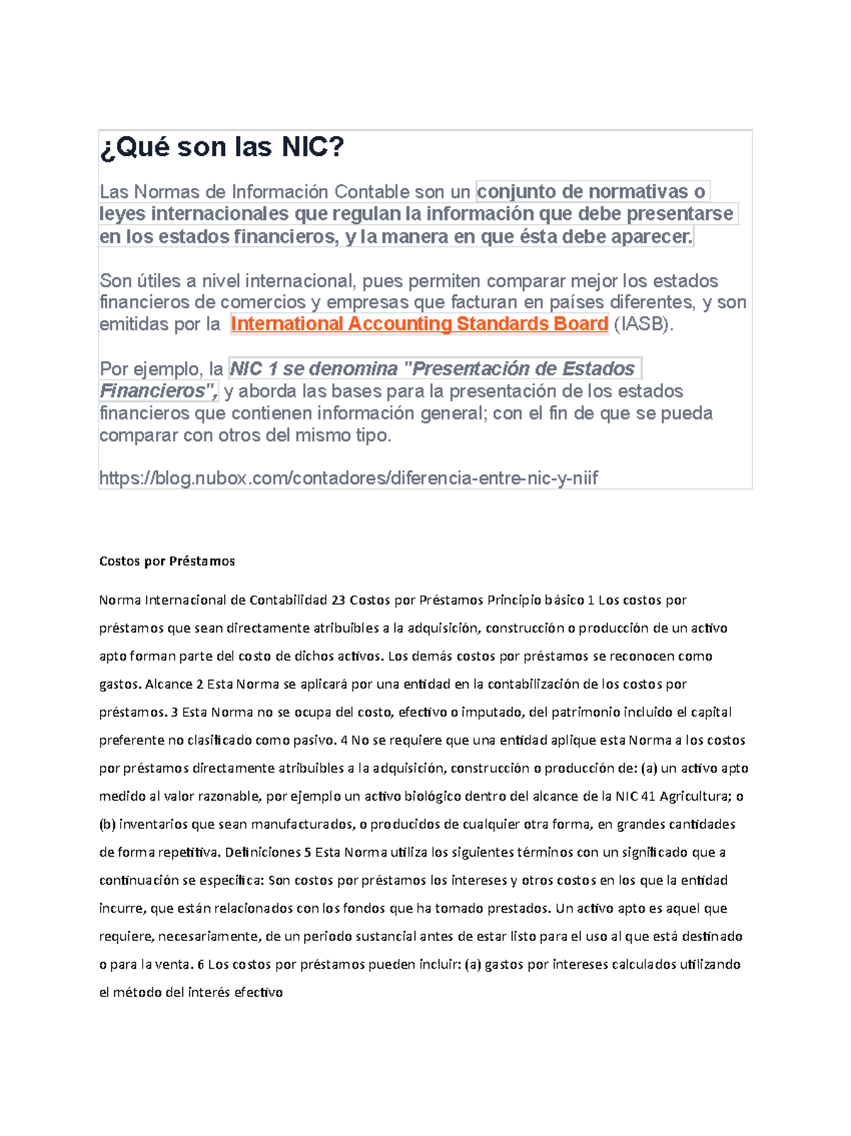 NIC Y NIIF - DOC CONTABILIDAD FINANCIERA - ¿Qué son las NIC? Las Normas ...