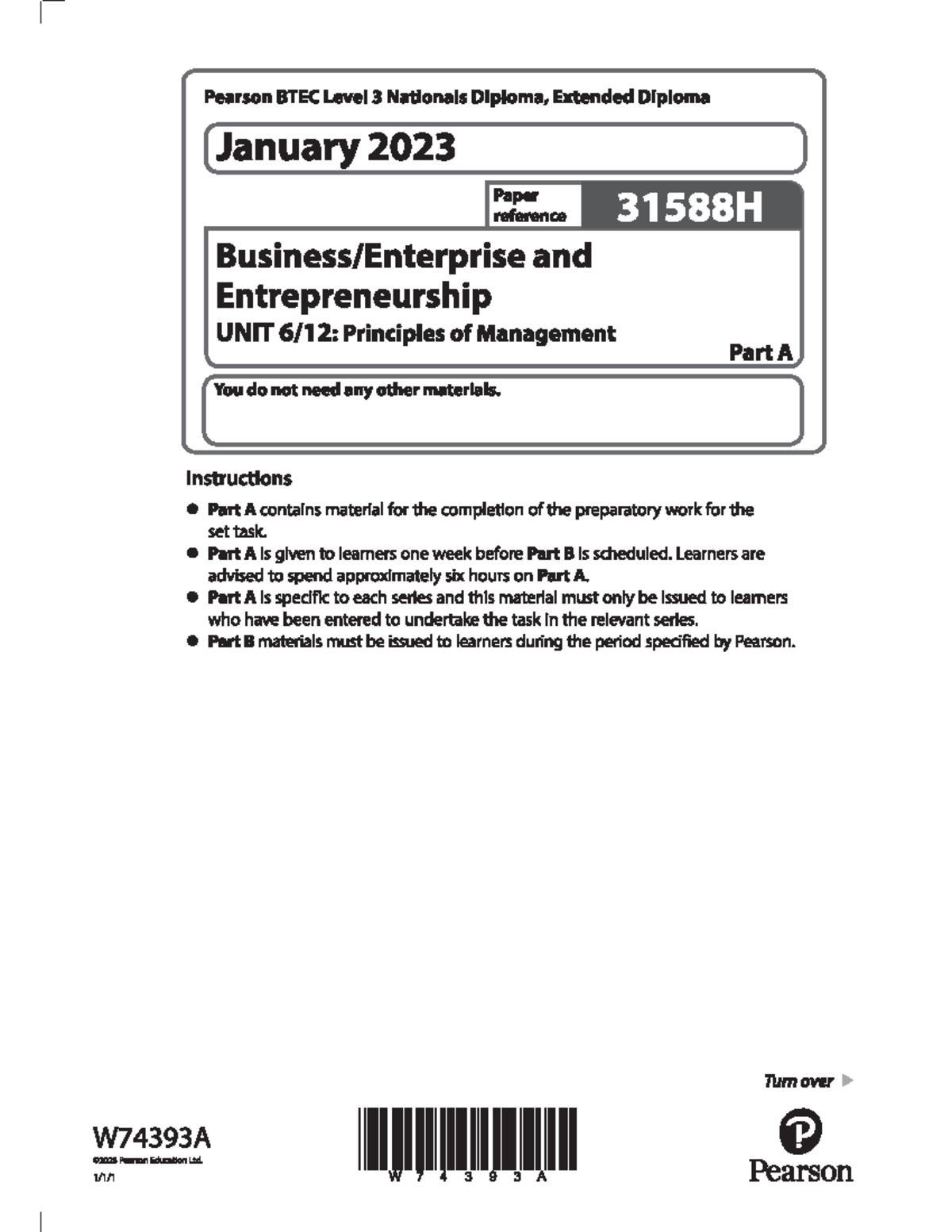 Pearson Past Paper January 2023 Unit 6 Question Paper-1 - 9707 - Studocu