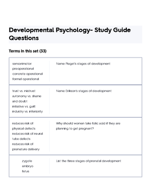 Developmental Psychology Exam #2 Flashcards Quizlet - Developmental ...