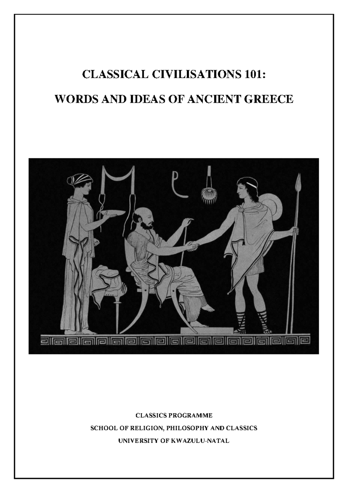 CCCV101 Chapter 1 Introduction to Classics - CLASSICAL CIVILISATIONS ...