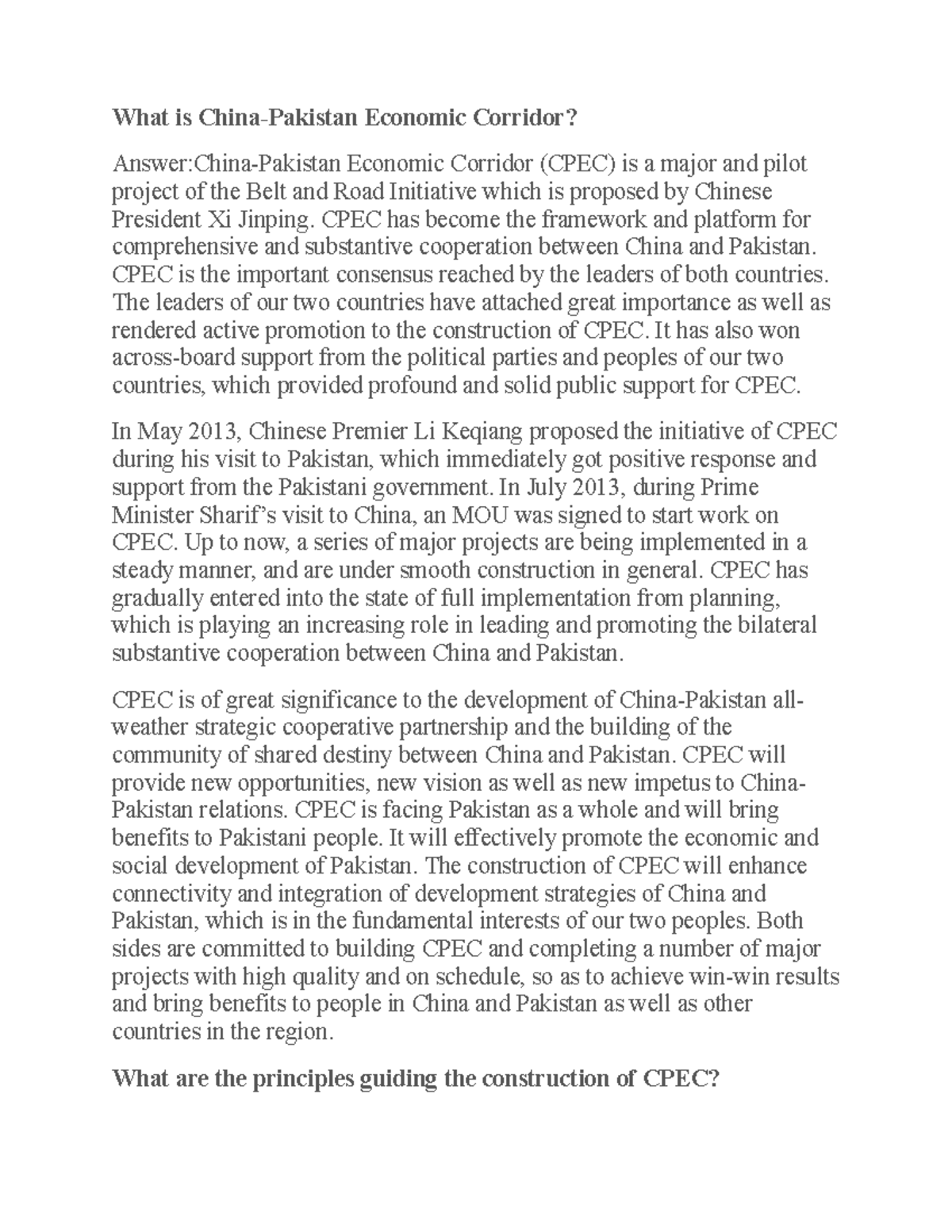 CPEC - CPEC INFORMATION - What is China-Pakistan Economic Corridor ...