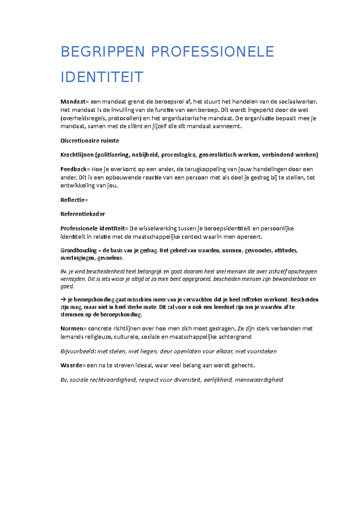 Extra examen - opdrachten en boek in 1 geheel. - BEGRIPPEN ...