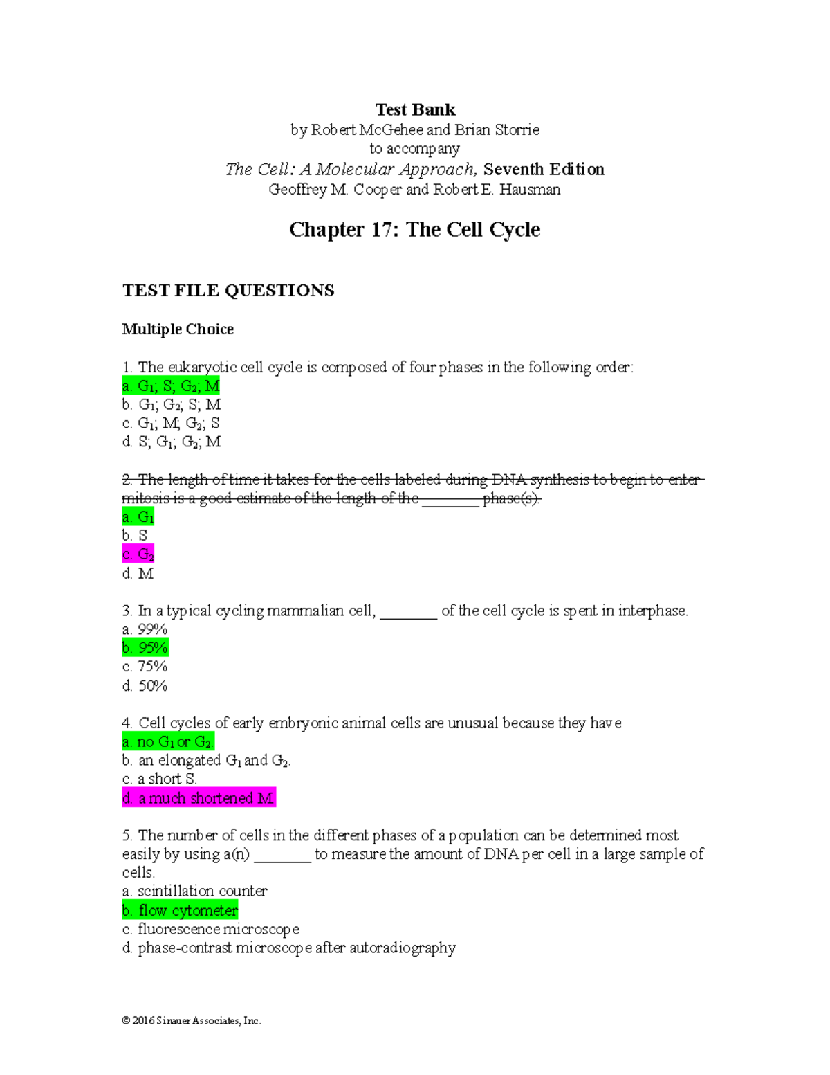 Test December 2018 - Test Bank by Robert McGehee and Brian Storrie to ...