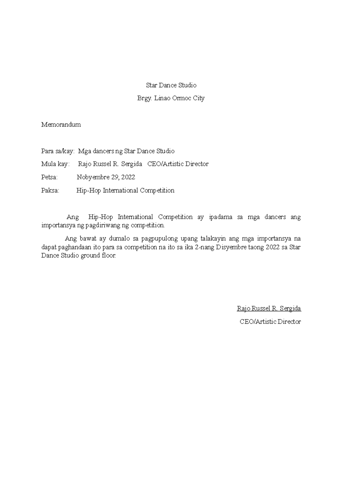 Filipino portfolio - efebeb - Star Dance Studio Brgy. Linao Ormoc City ...