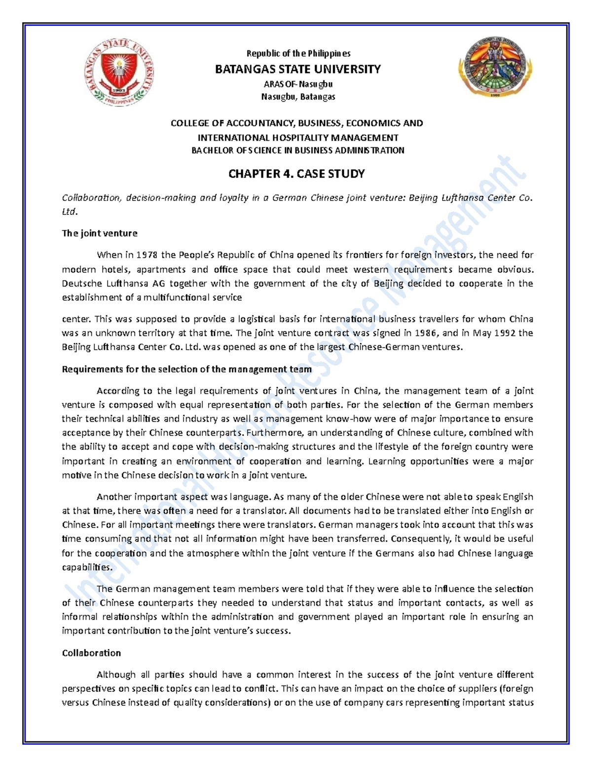 Chapter 4 Case Study - Grade: 89 - BSBA Marketing Management ...