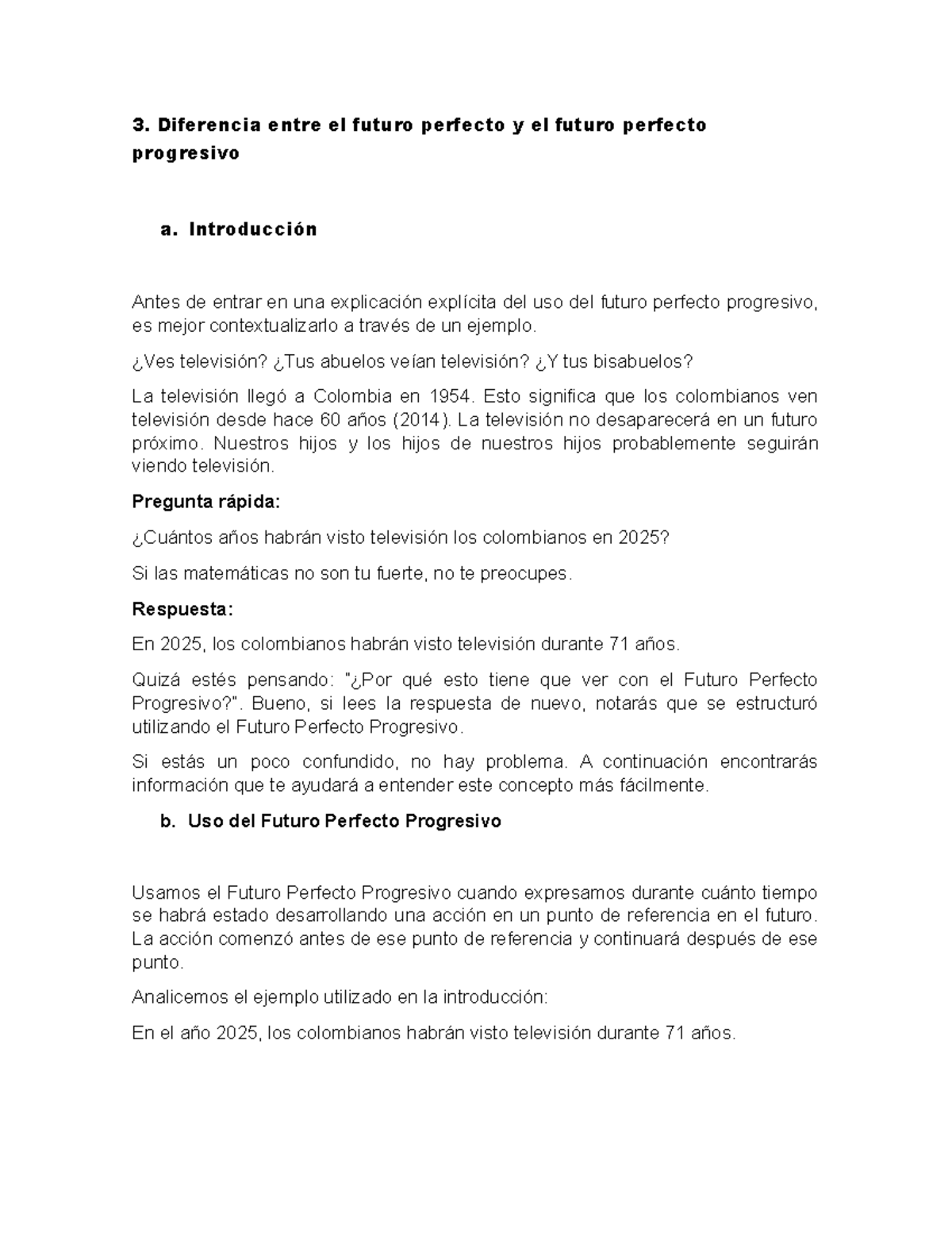 3. . Diferencia entre el futuro perfecto y el futuro perfecto ...