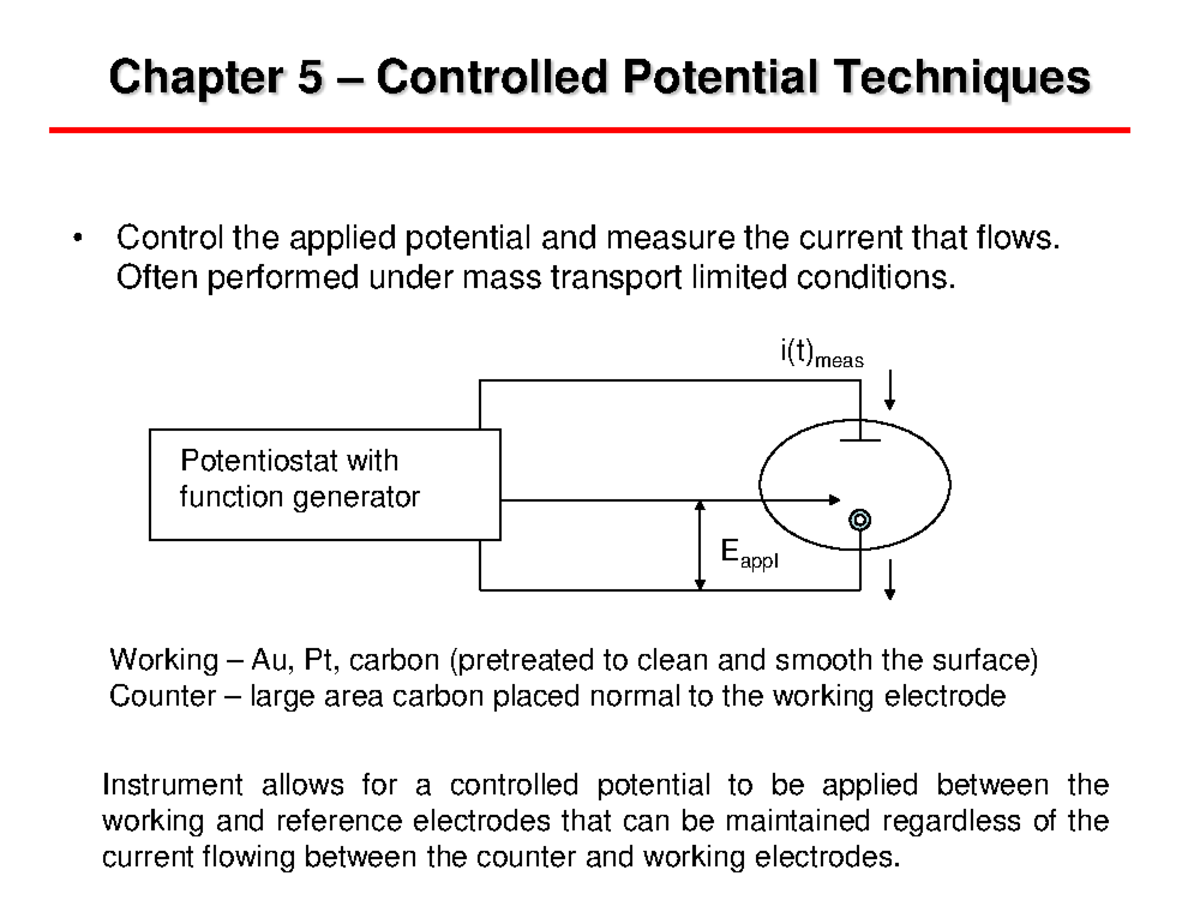 Lecture notes, lecture 7 - Control the applied potential and measure ...