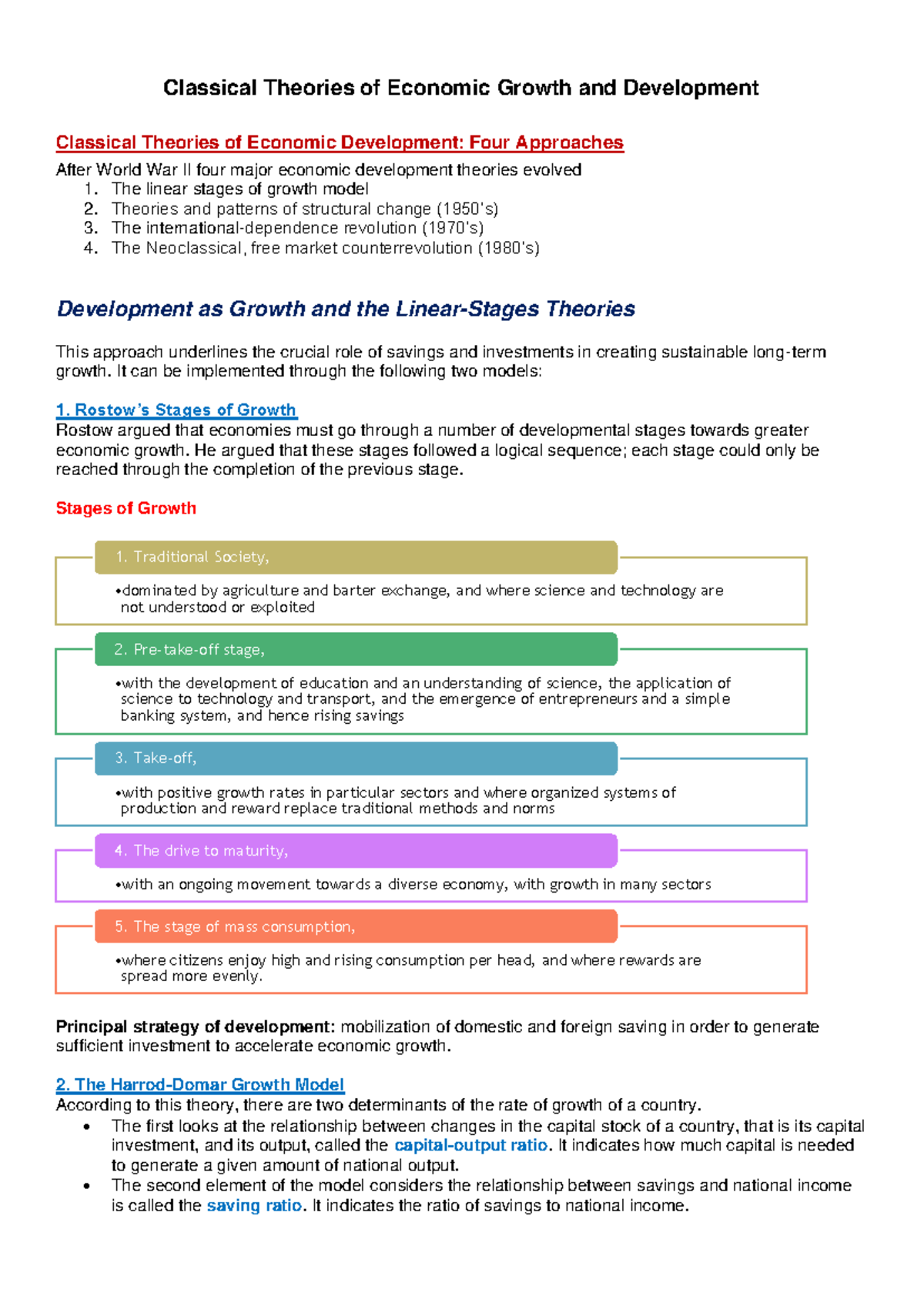 Classical Theories of Economic Growth and Development - It can be ...