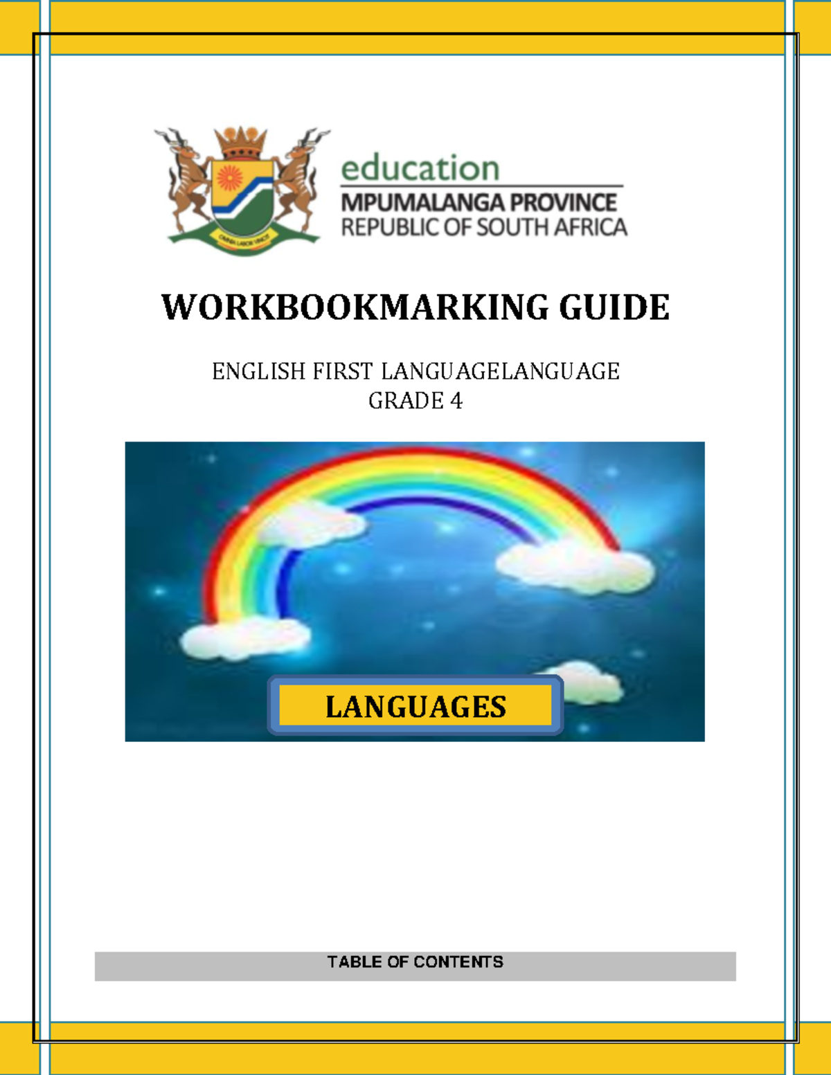 Grade 4 Workbook Marking Guide Gr 4 - WORKBOOKMARKING GUIDE ENGLISH ...