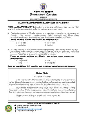 Research fili - KABANATA III PAMAMARAAN NG PANANALIKSIK Tinatalakay sa ...