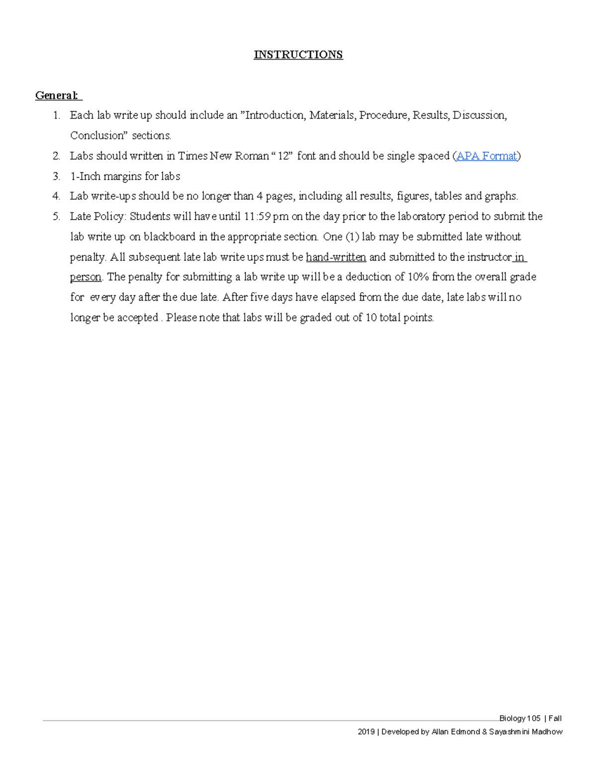 Lab Write Up Instructions (1) (1) - INSTRUCTIONS General: 1. Each lab ...