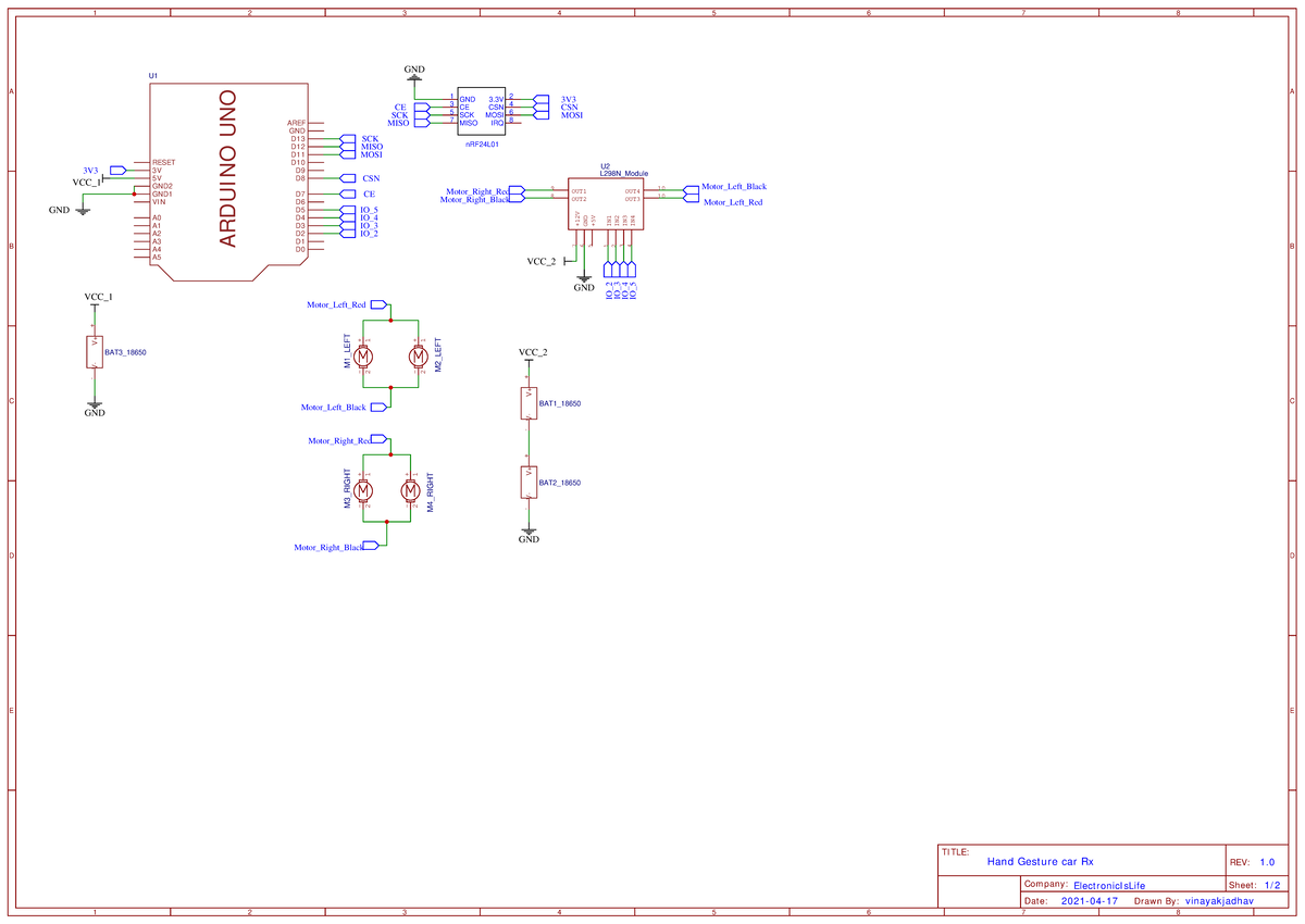 Schematic Hand+Gesture+Car+Rx 2021-04-17 - ABC ABC DE DE - TITLE: Hand ...