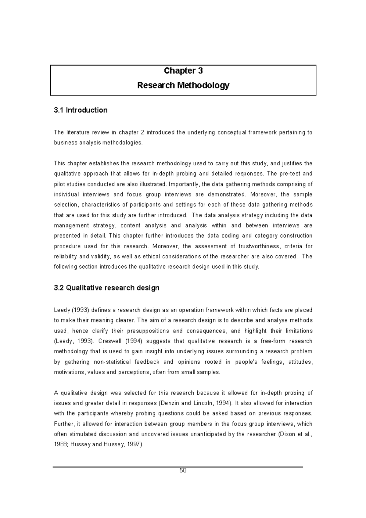 Business Analysis Research Methodology - Chapter 3 Research Methodology ...