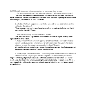 Regents of University of California v. Bakke Case Brief - REGENTS OF ...