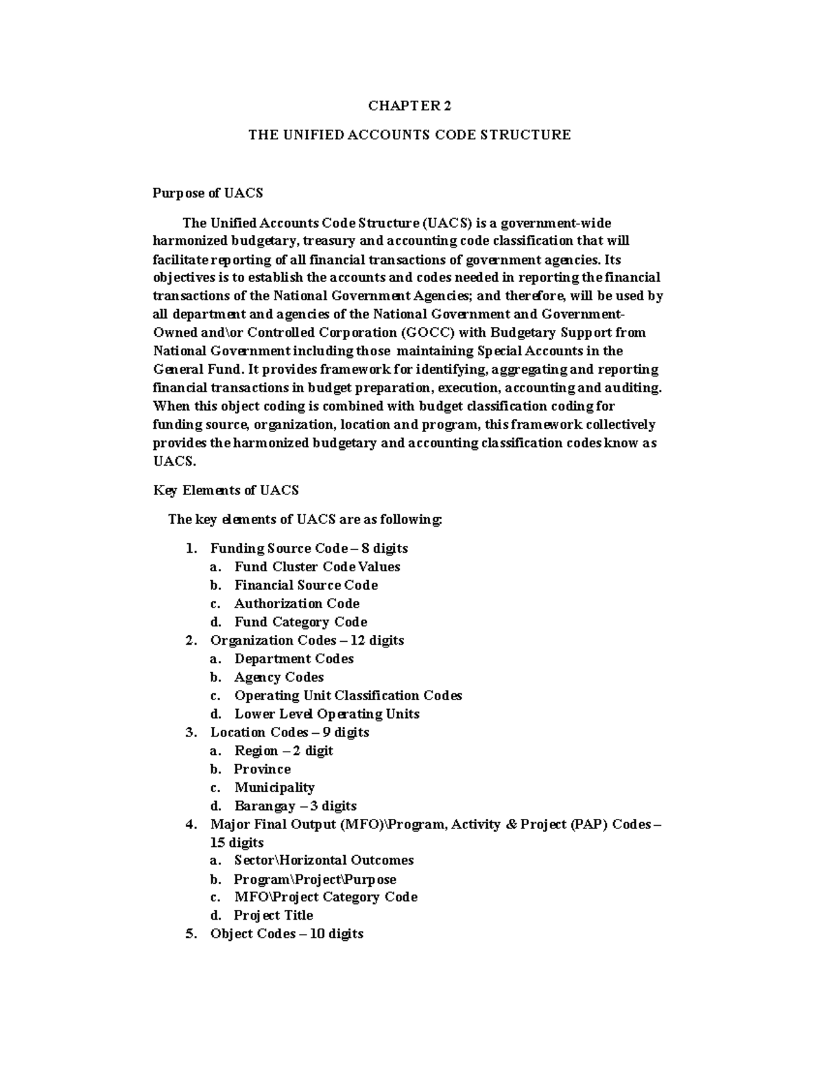 Actgbc Unified Account Code Structure - Bachelor of Science in ...