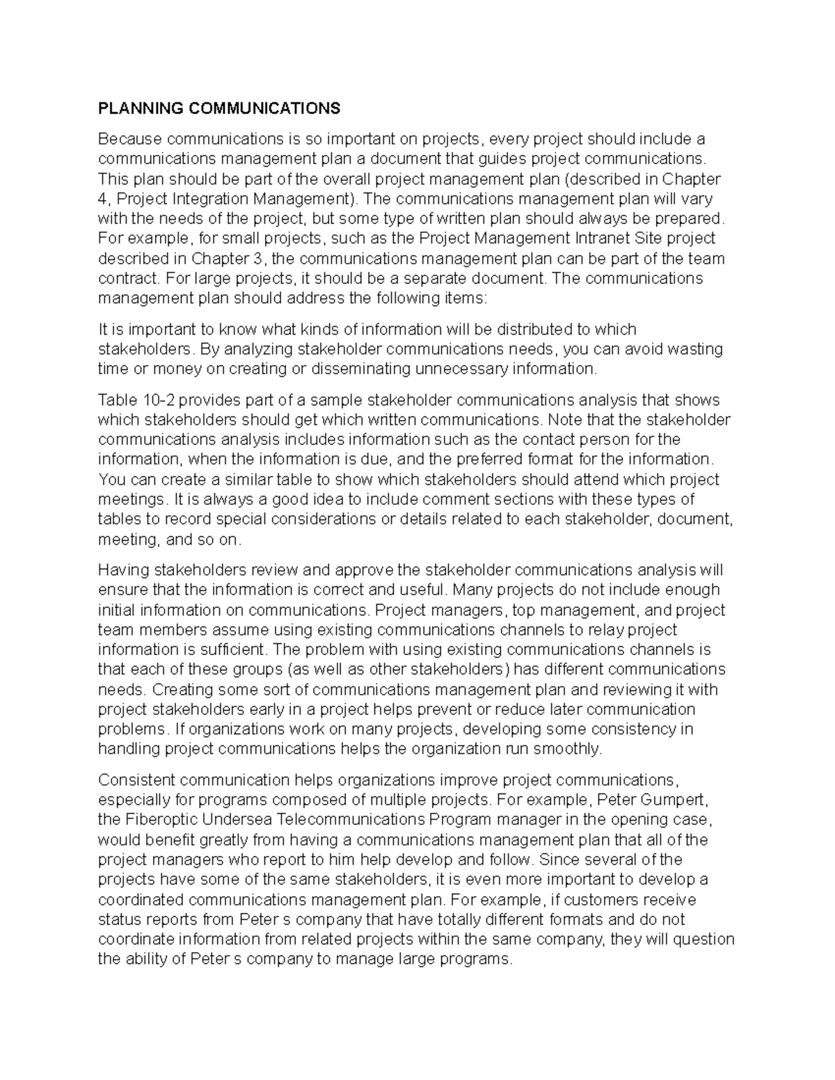 Planning Communications - PLANNING COMMUNICATIONS Because ...