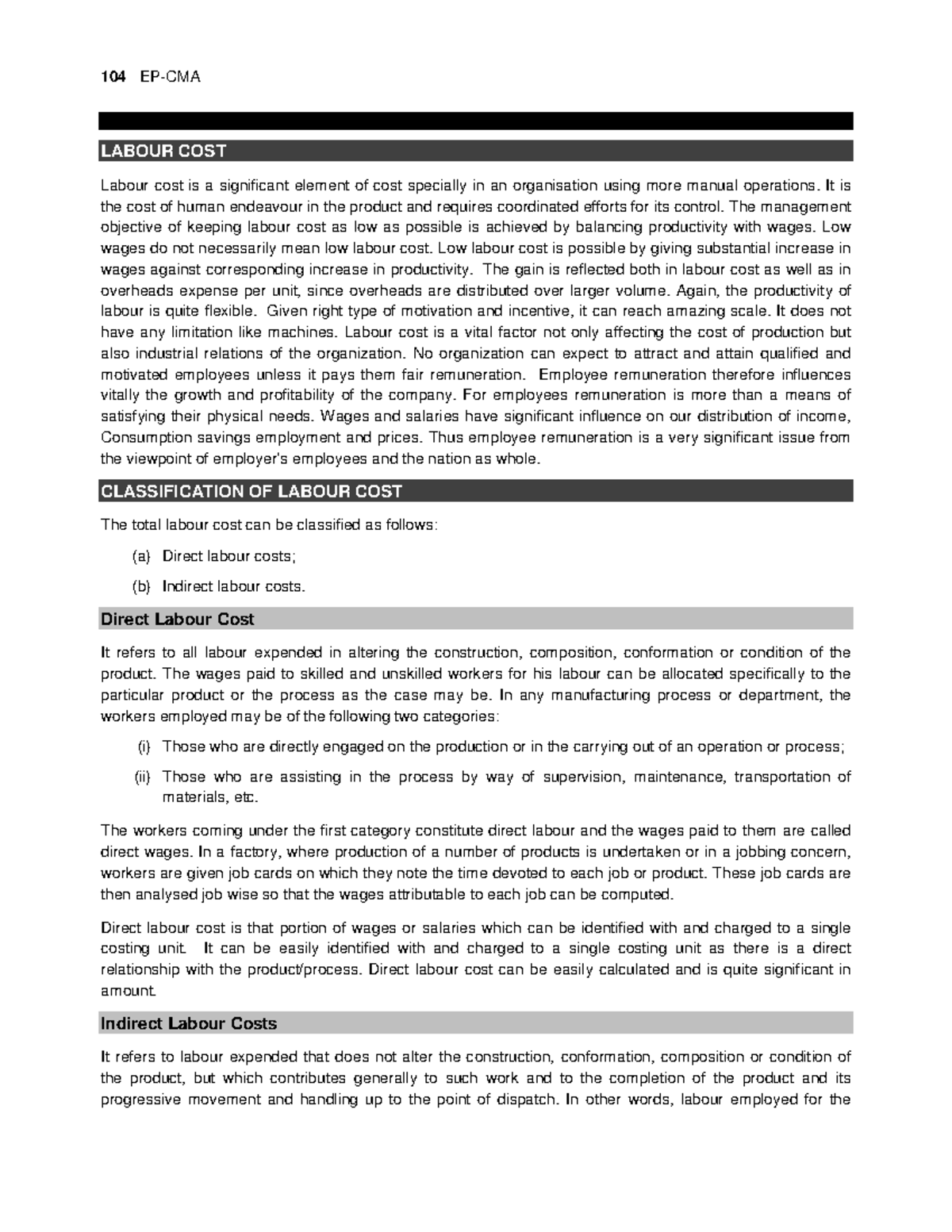 Cost Accounting Labour Cost 104 EP CMA LABOUR COST Labour Cost Is A cost-accounting-labour-cost-104-ep-cma-labour-cost-labour-cost-is-a