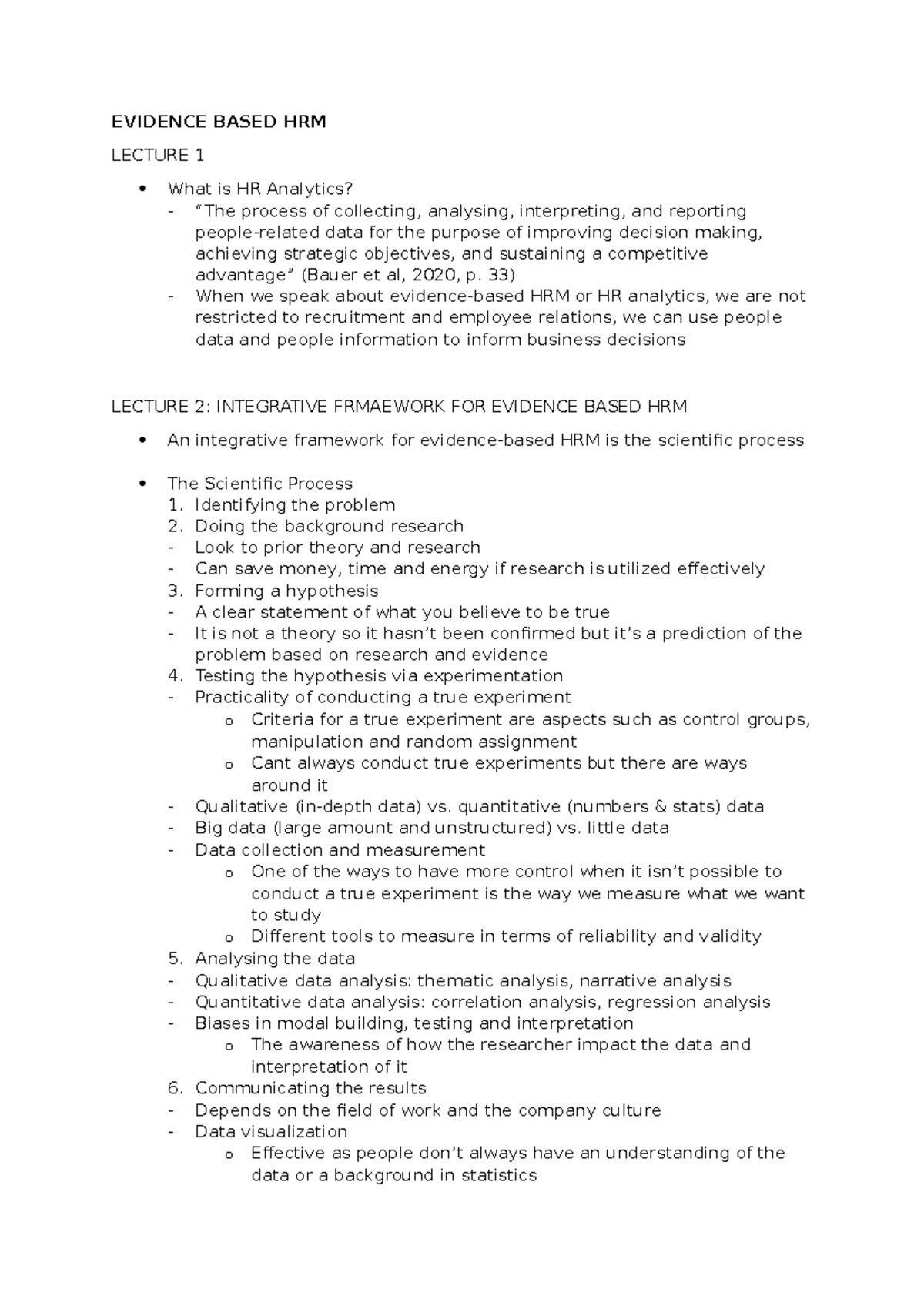 Evidence Based HRM notes and summaries - EVIDENCE BASED HRM LECTURE 1 ...