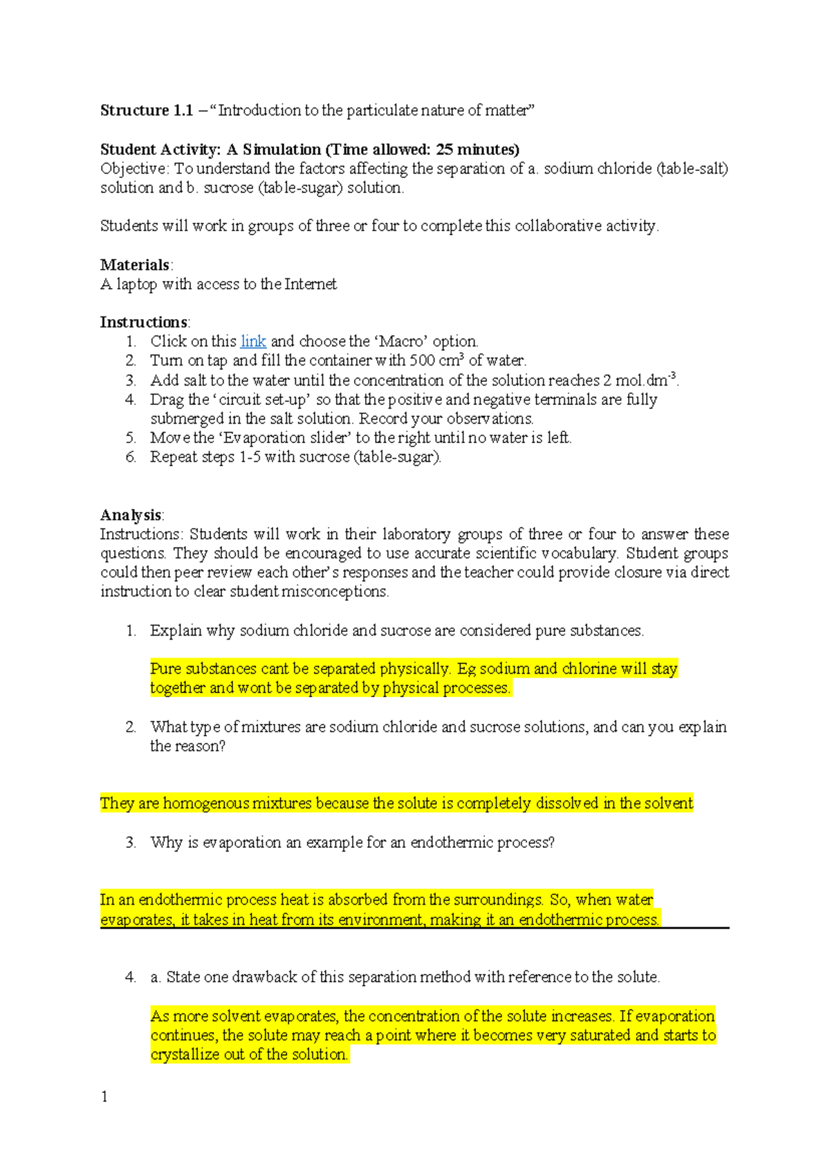 CHEM Particulate Matter Answers - Structure 1 – “Introduction to the ...