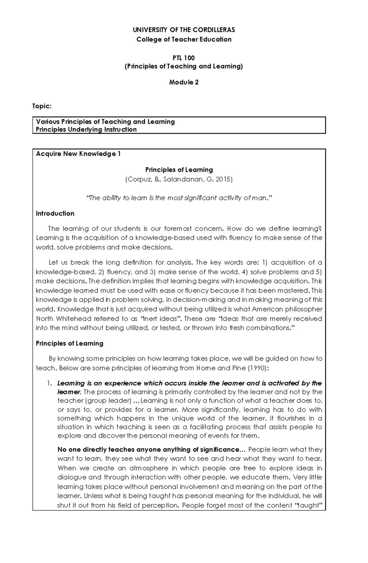 Module-2 - profed - UNIVERSITY OF THE CORDILLERAS College of Teacher ...