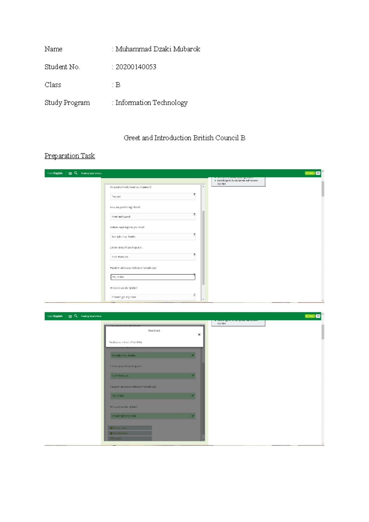 Greet and Introduction British Council B - Basic Reading and Writing ...