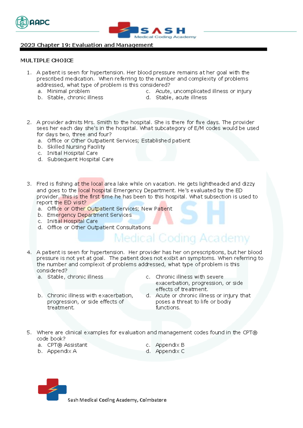 2023 CPC Evaluation - 2023 Chapter 19: Evaluation and Management ...