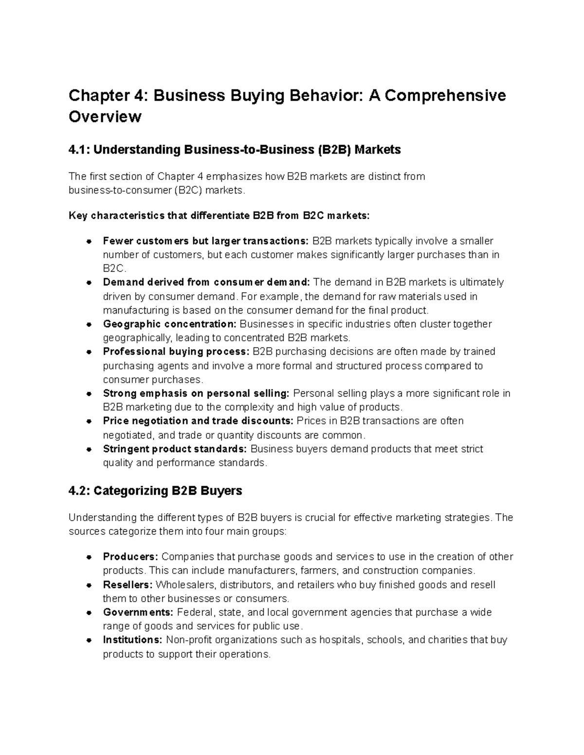 Mkt100-ch4 - mkt100 - Chapter 4: Business Buying Behavior: A ...