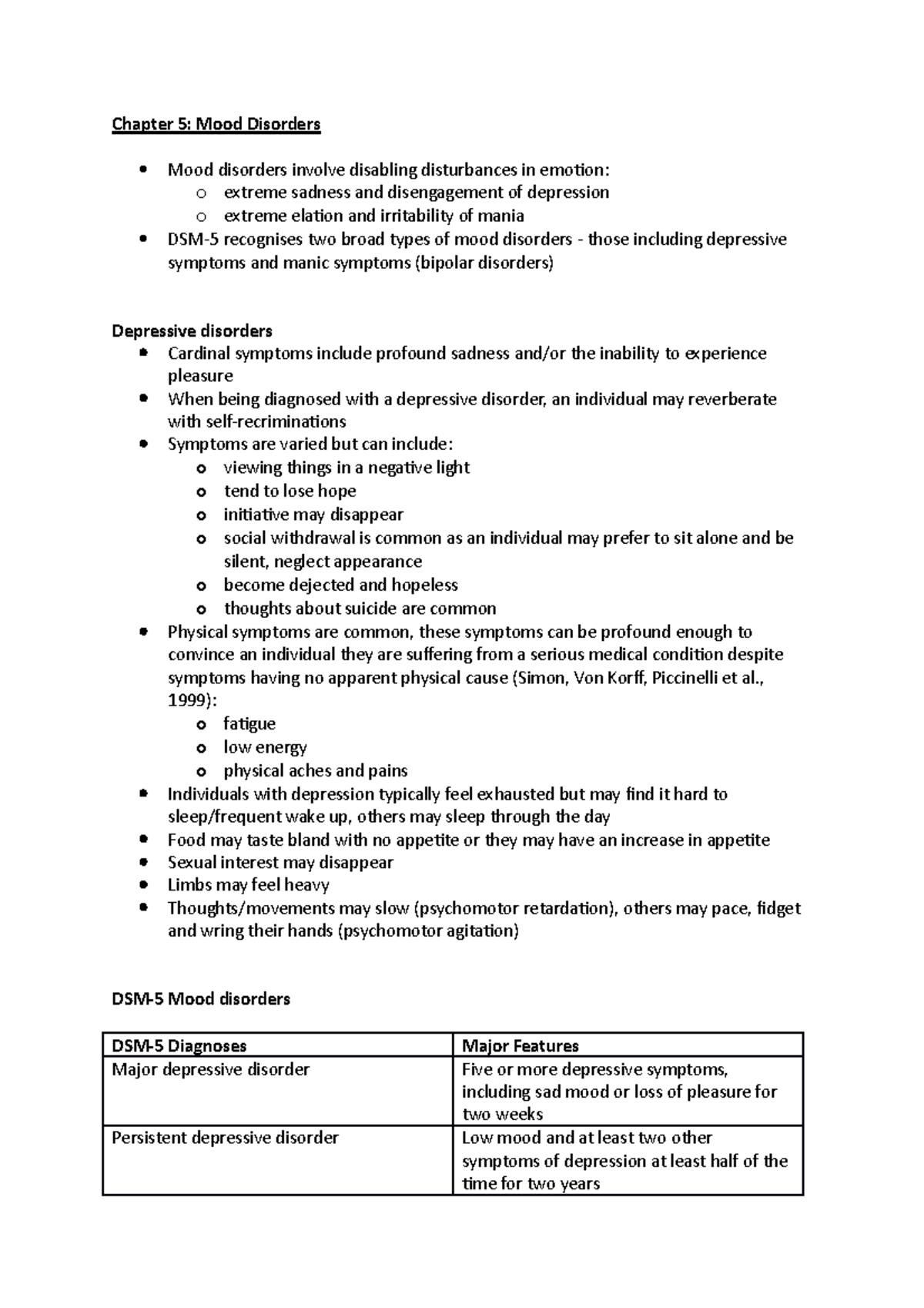 Kring - Chapter 5 Mood Disorders - Chapter 5: Mood Disorders Mood ...