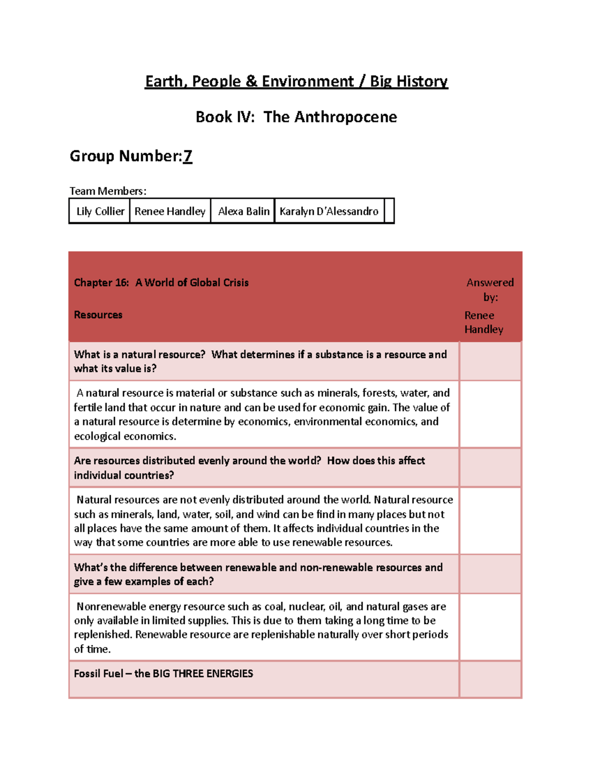 Study Guide #4 - Homework - Earth, People & Environment / Big History ...