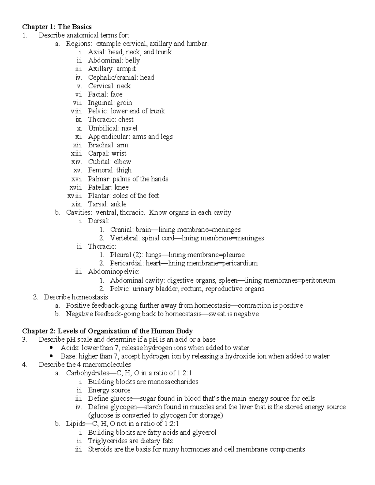 Bio 145 final exam study guide - Chapter 1: The Basics Describe ...