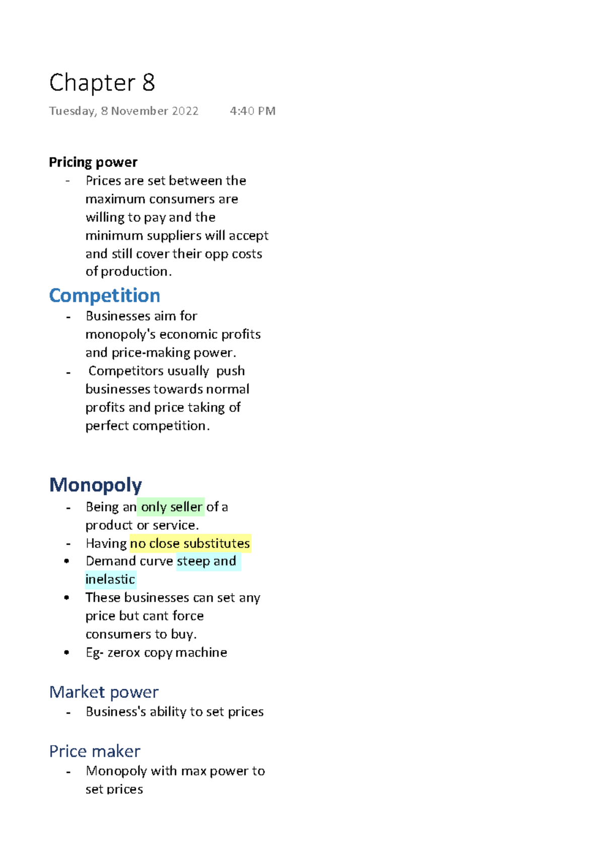 Chapter 8 Lecture Module Notes Pricing Power Prices Are Set Between The Maximum Consumers