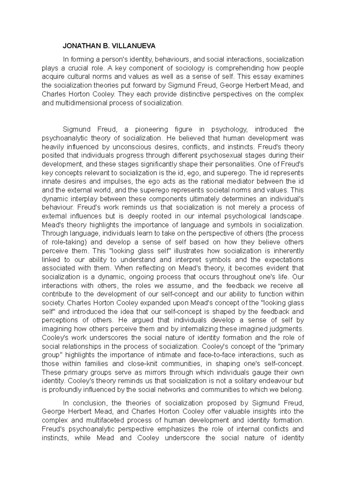 Reflection Paper IN Genderandsociety - JONATHAN B. VILLANUEVA In ...