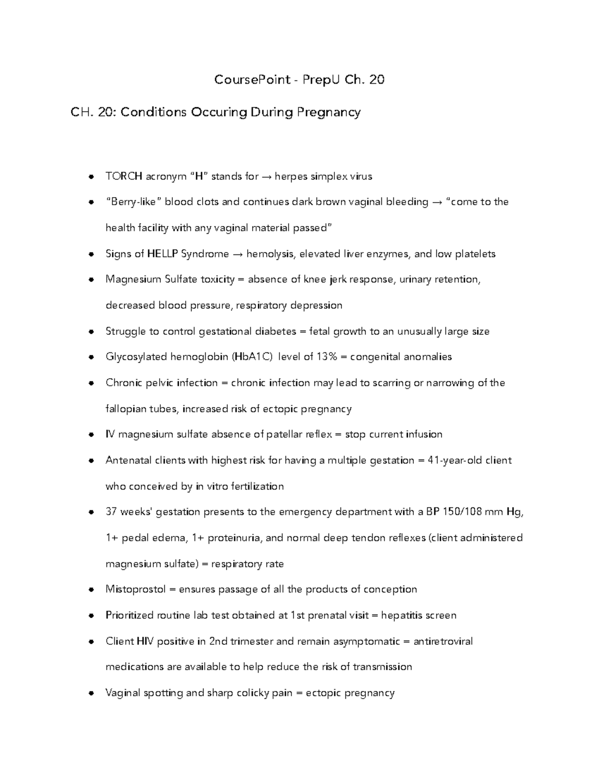 Course Point- Prep U Ch. 20 - CoursePoint - PrepU Ch. 20 CH. 20 ...