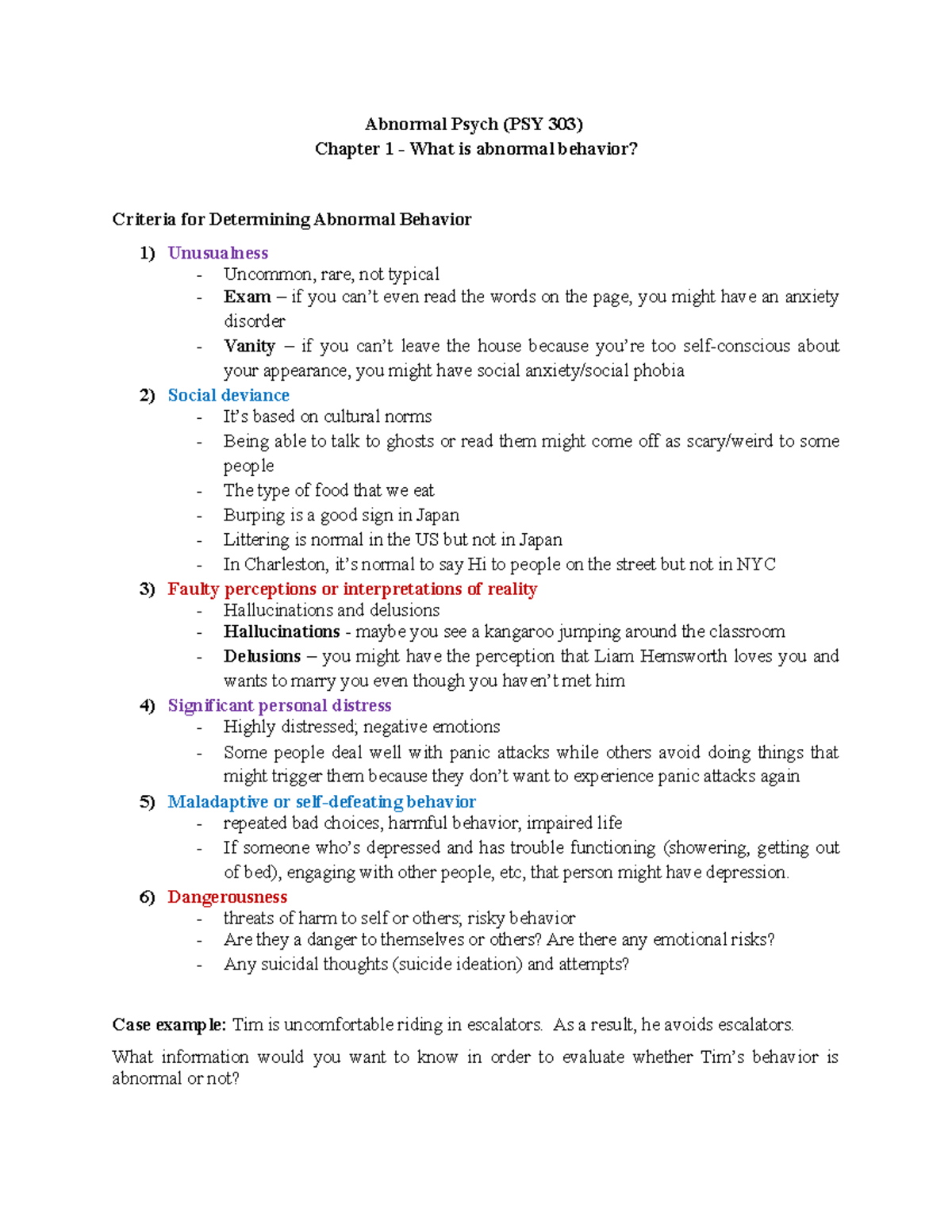 Abnormal Psych (PSY 303) - Chapter 1 - 6) Dangerousness - threats of ...