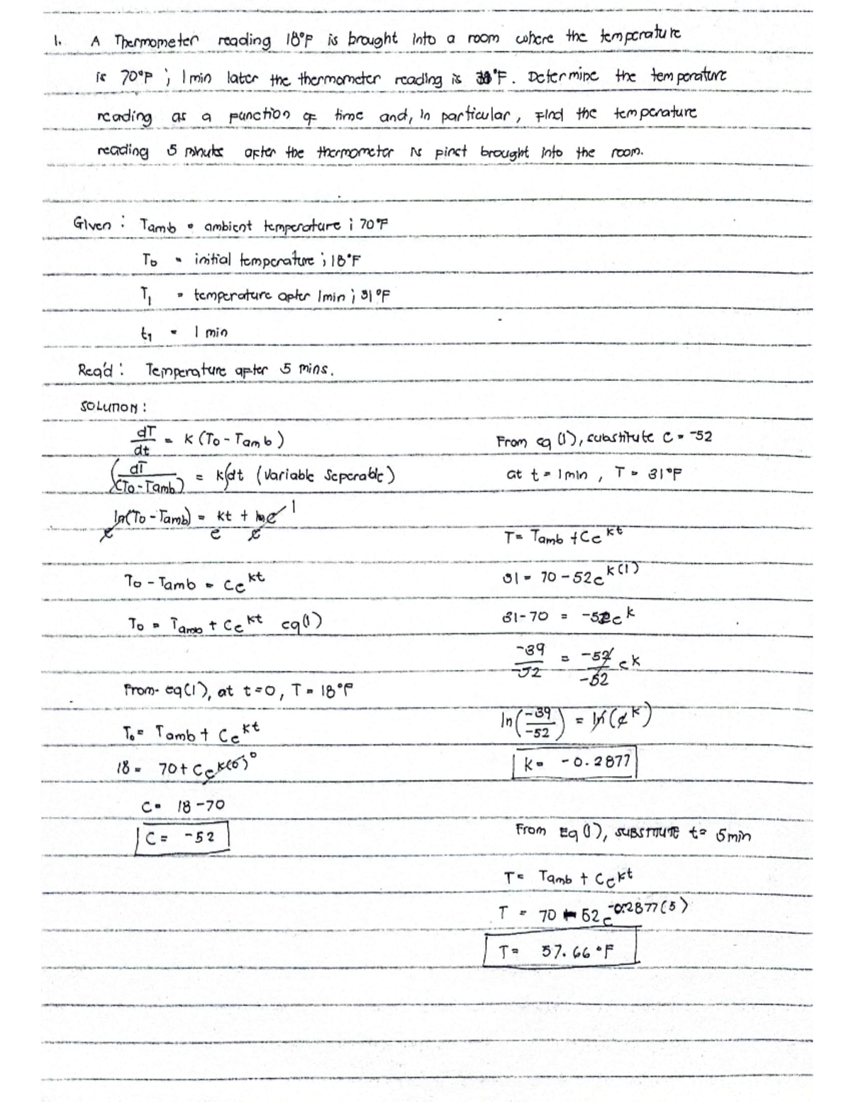 Differential Equations Applications Sample problem - Agricultural ...