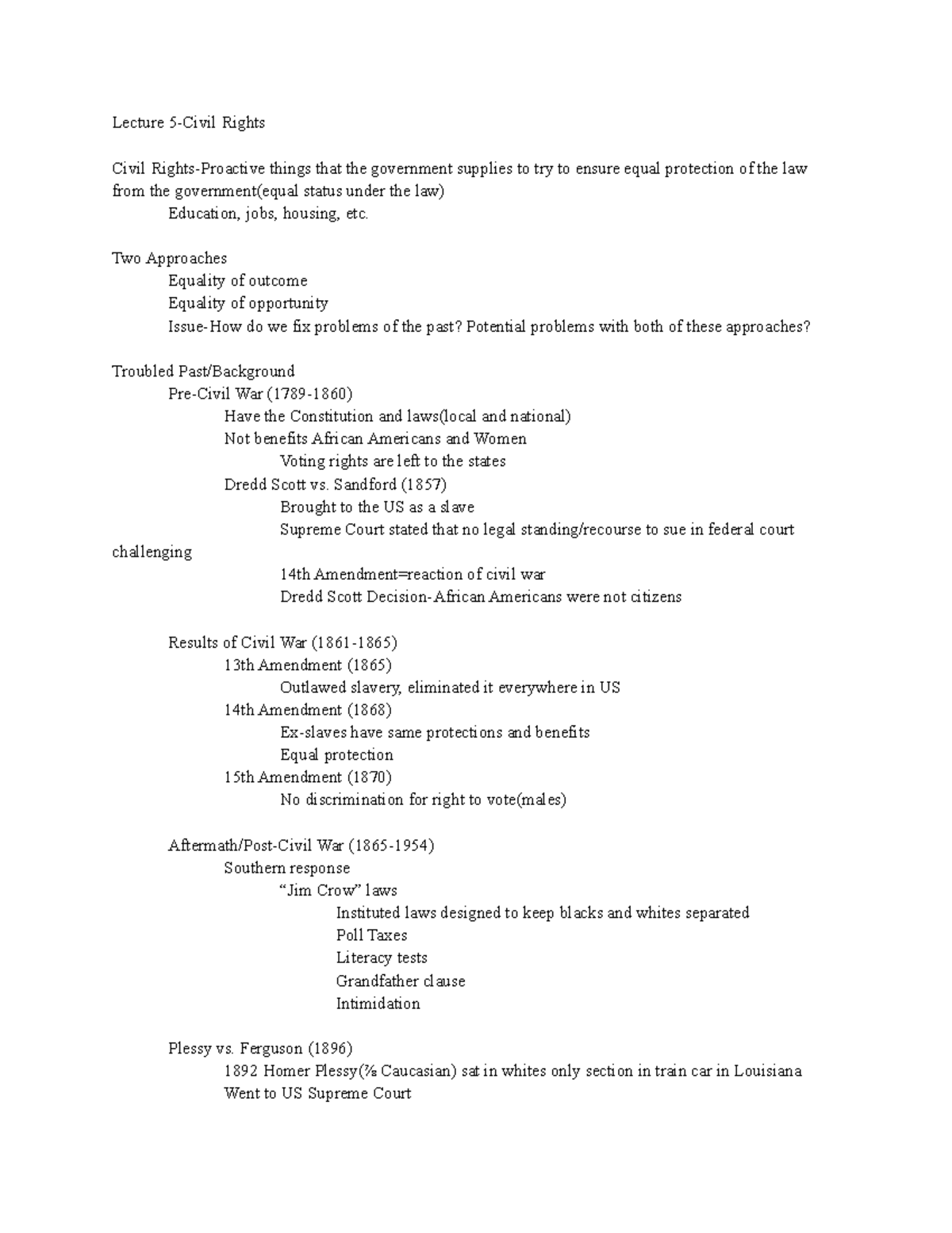 Lecture 5 - Lecture 5-Civil Rights Civil Rights-Proactive things that ...