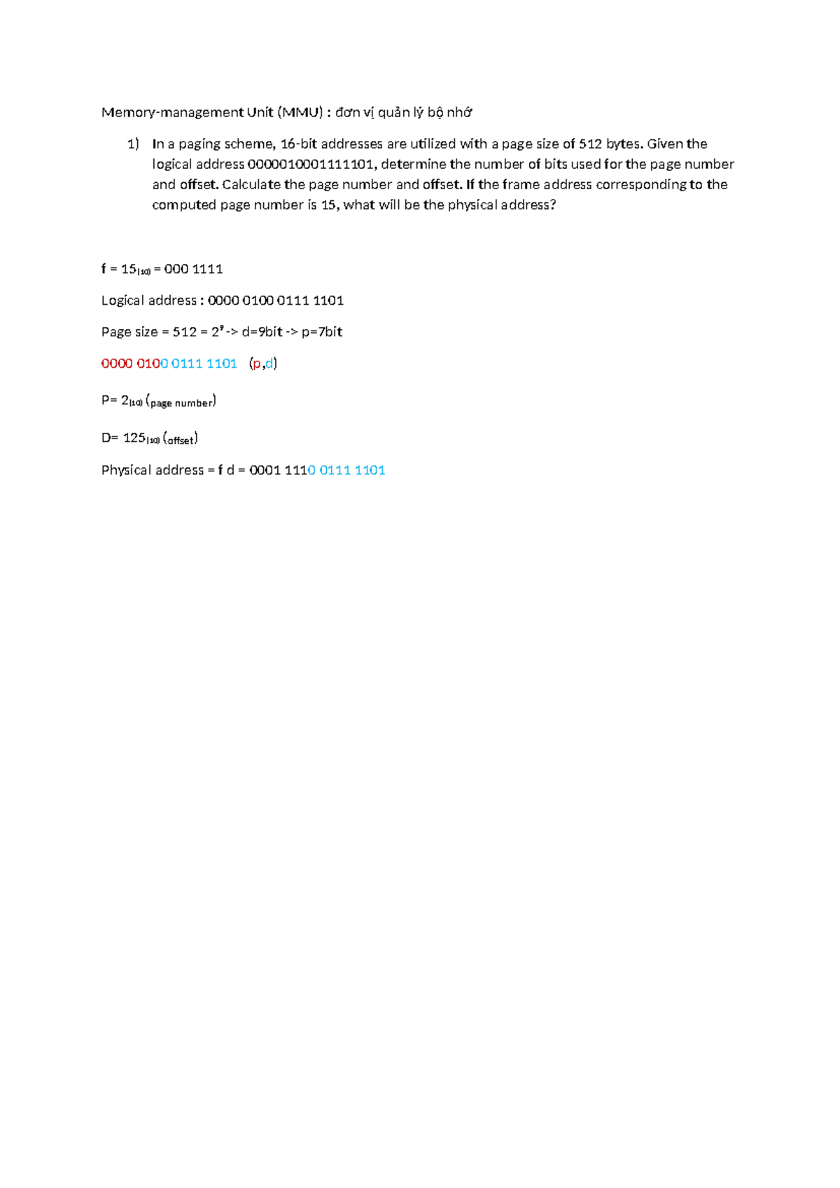 8 - aaaaa - Memory-management Unit (MMU) : đơn vị quản lý bộ nhớ 1) In ...