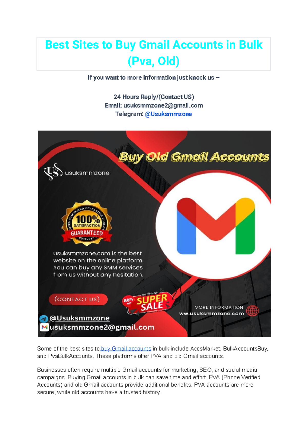 Best Sites to Buy Gmail Accounts in Bulk - These platforms offer PVA ...