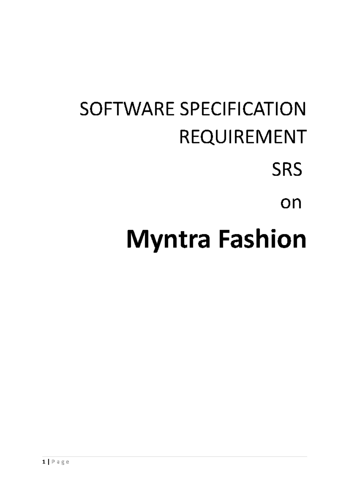 Software Specification Requirement on Myntra - SOFTWARE SPECIFICATION REQUIREMENT SRS on Myntra ...