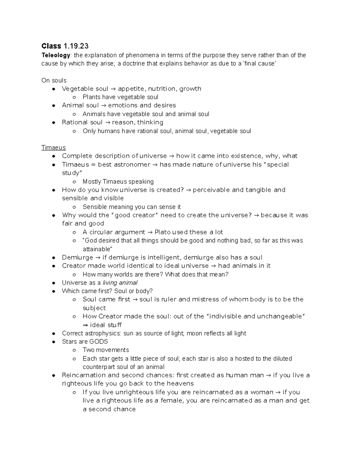 Trial of Galileo Week 2 - Class 1. Teleology: the explanation of ...