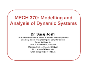 MECH 371 Lab Manual 2021W - ####### ANALYSIS AND ####### DESIGN OF ...