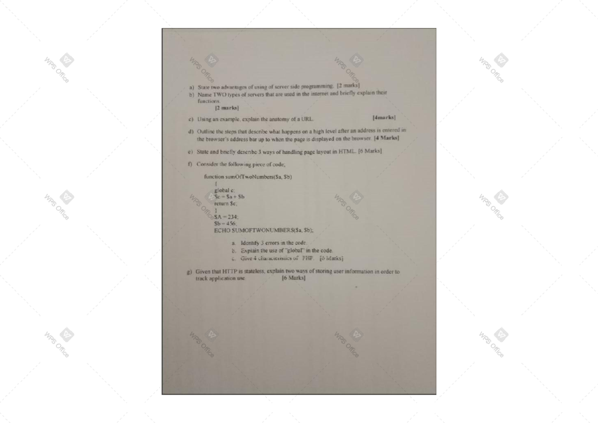 2201 Object Oriented Wps Office Wps Office A State Two Advantages Of Using Of Server Side