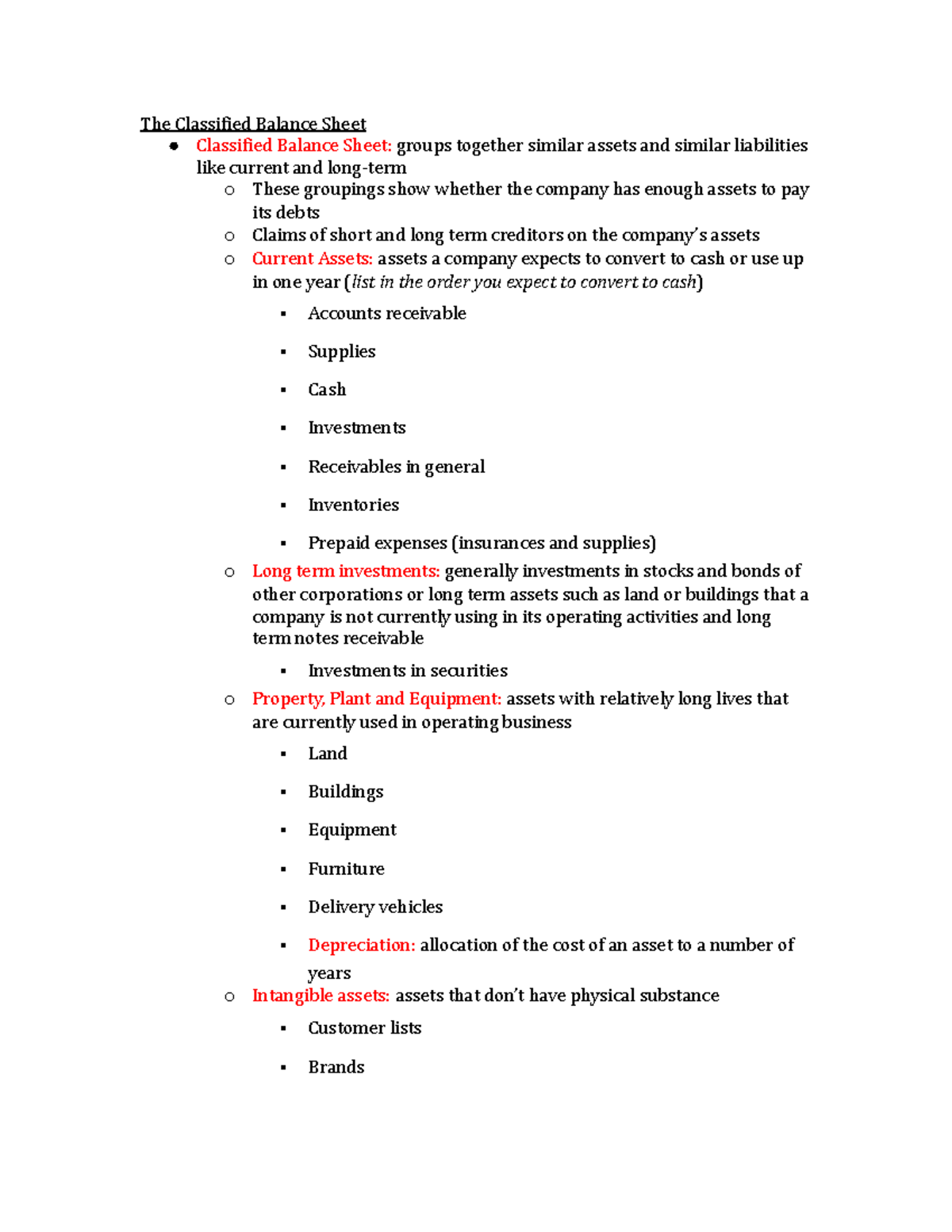 Accounting Chapter 2 - Professor Van Leer - The Classified Balance ...