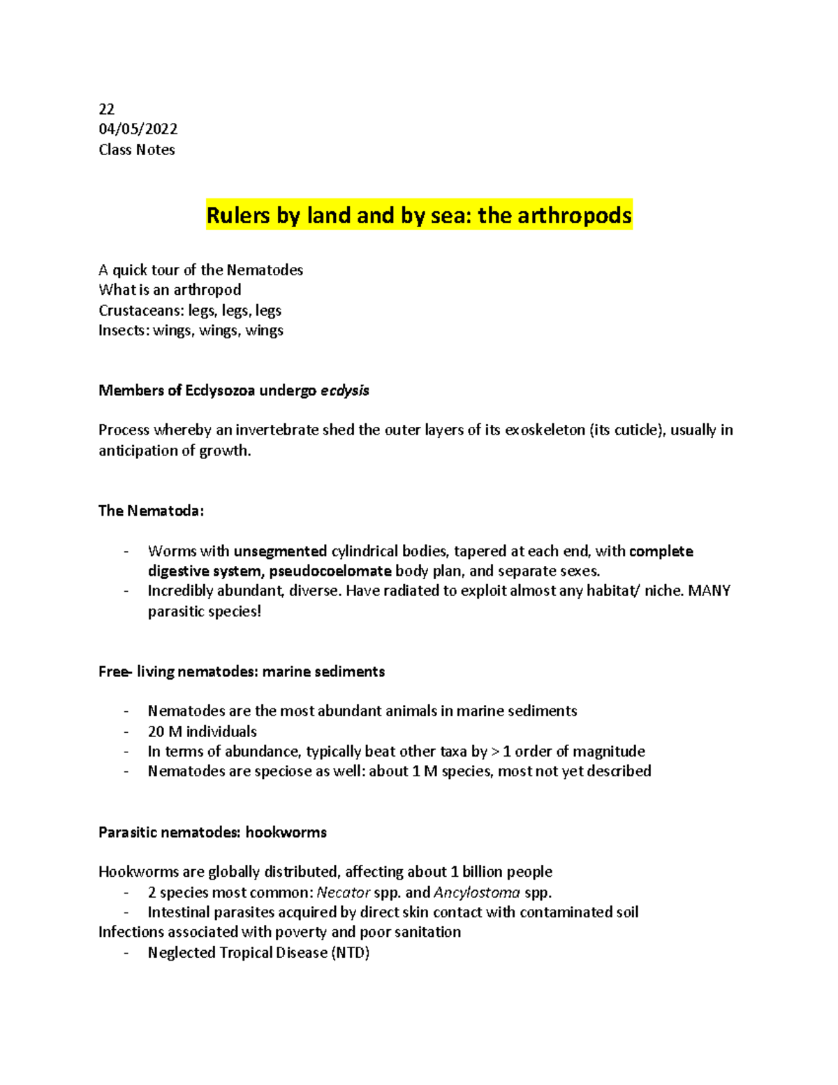 BIO 2 semester Notes - 22 04/05/ Class Notes Rulers by land and by sea ...