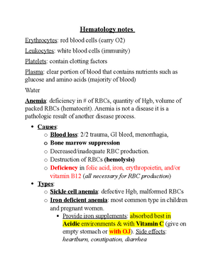 Liver notes - week 4 - Week 4 (liver /pancreas) Hepatitis: inflammation ...