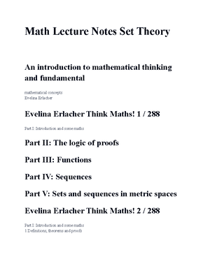Lecture Notes on Numerical Analysis - Lecture Notes on Numerical ...