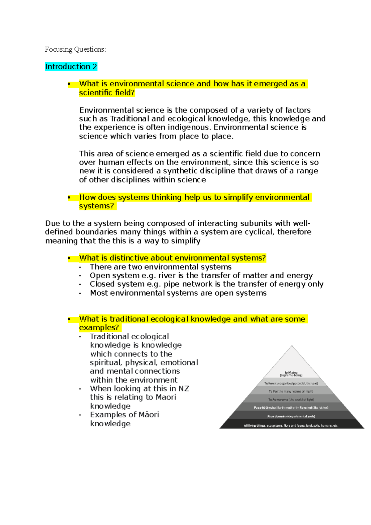 Focusing Questions with answers - Focusing Questions: Introduction 2 ...