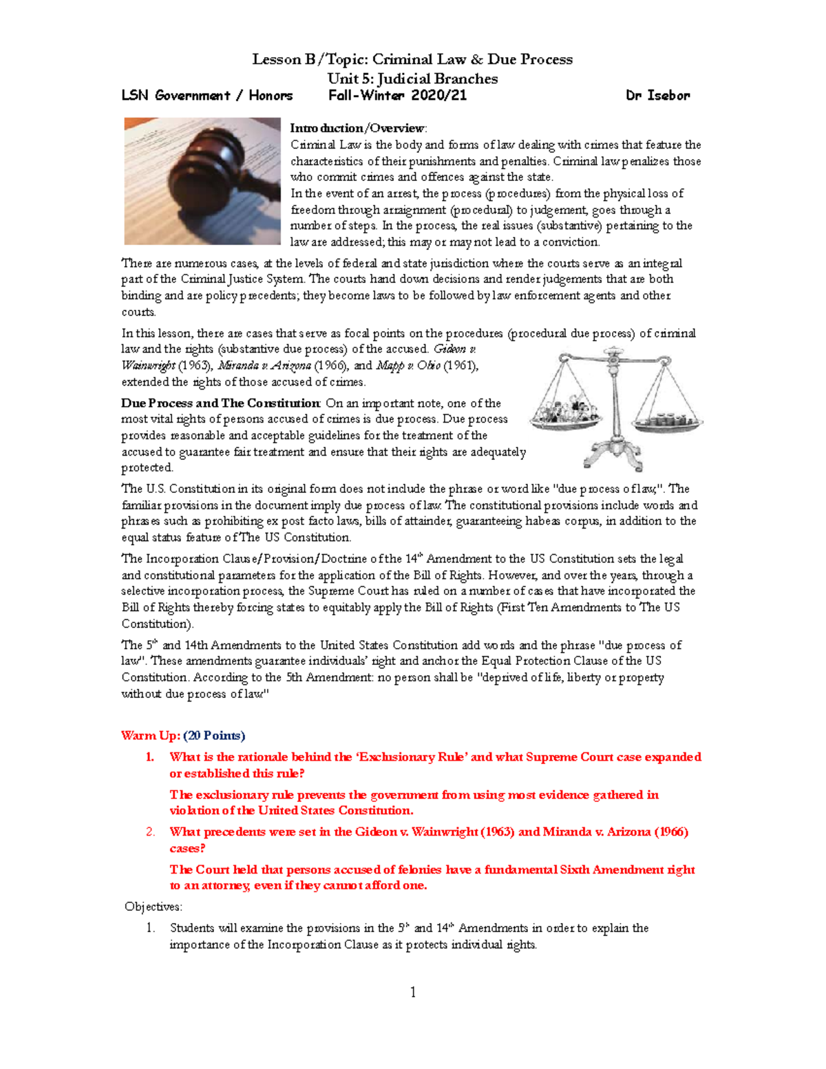 2022 Spring-Criminal Law Due Process - Unit 5: Judicial Branches LSN ...