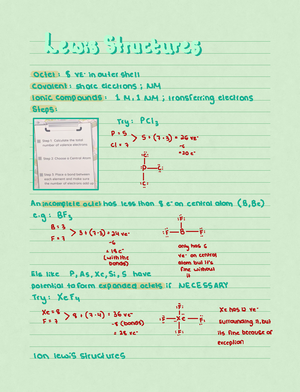 Lewis structures lecture notes - CHEM 130 - Studocu
